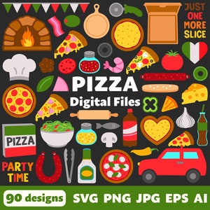 Pizza Digital Files, SVG PNG JPG, Clipart, Cut Files, Graphics, Cricut ...