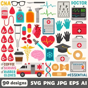 Medical Digital Files, SVG PNG JPG, Clipart, Cut Files, Printable ...
