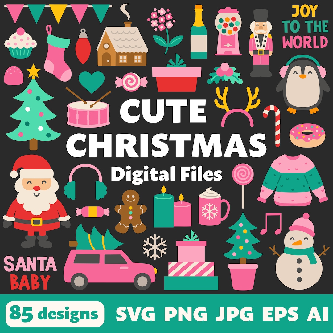 Cute Christmas Digital Files, SVG PNG JPG, Clipart, Cut Files, Cricut ...