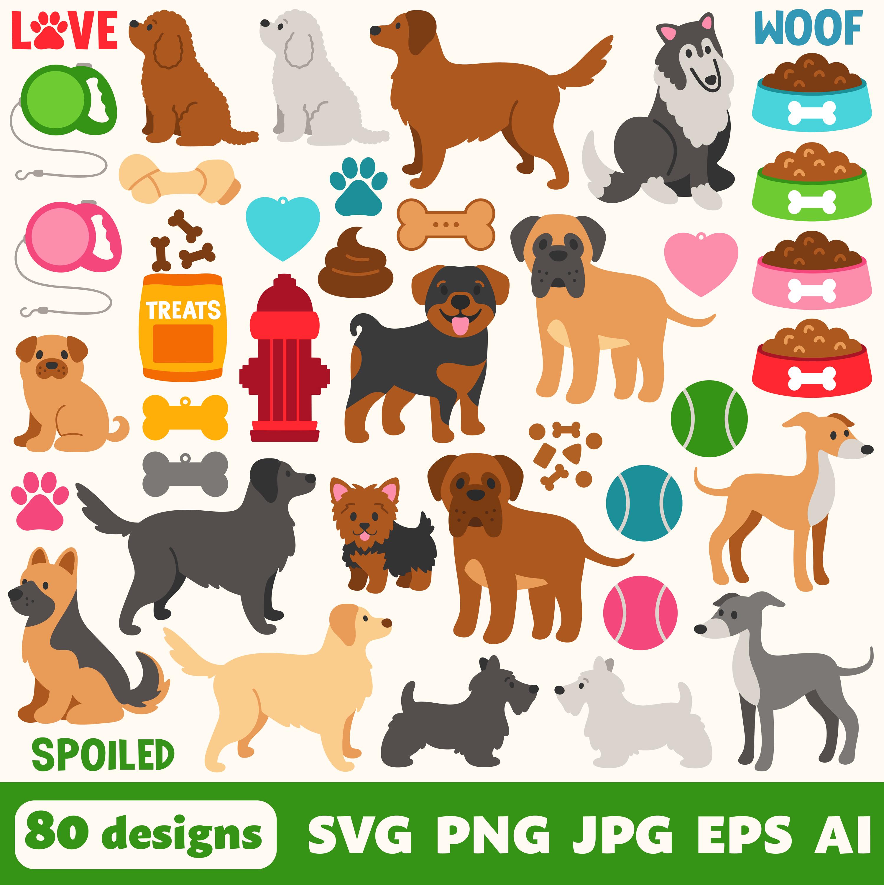 Dogs Digital Files, SVG PNG JPG, Clipart, Cut Files, Printable, Cricut ...