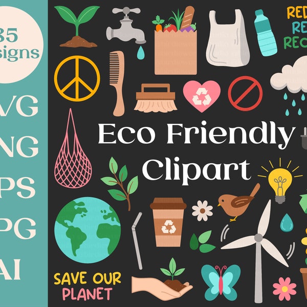Eco Friendly Clipart - Etsy