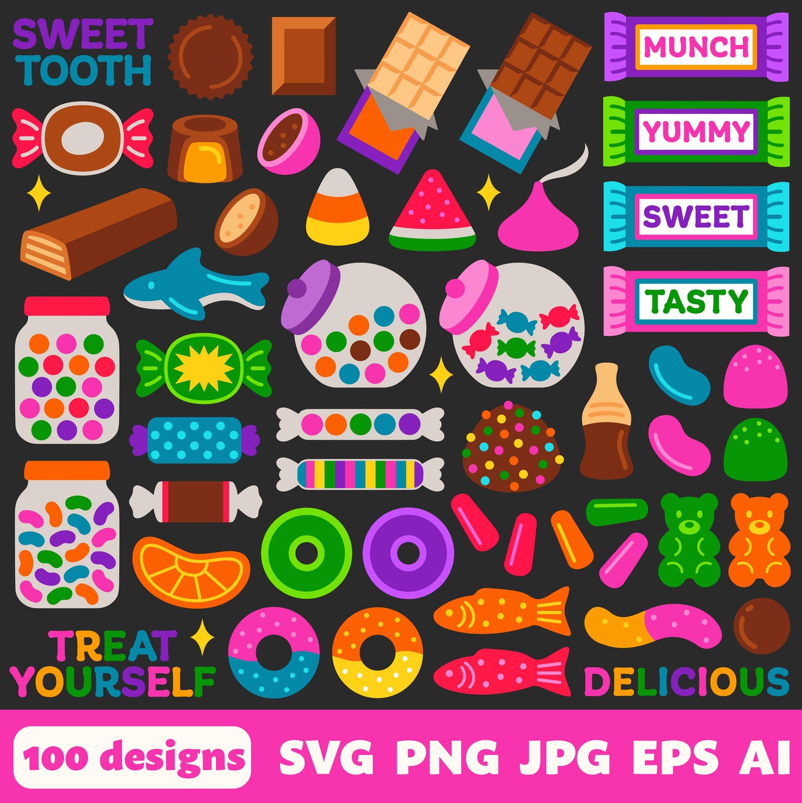 Candy Digital Files, SVG PNG JPG, Clipart, Cut Files, Printable, Cricut ...