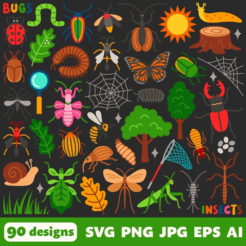 Insect Digital Files, SVG PNG JPG, Clipart, Cut Files, Cricut ...