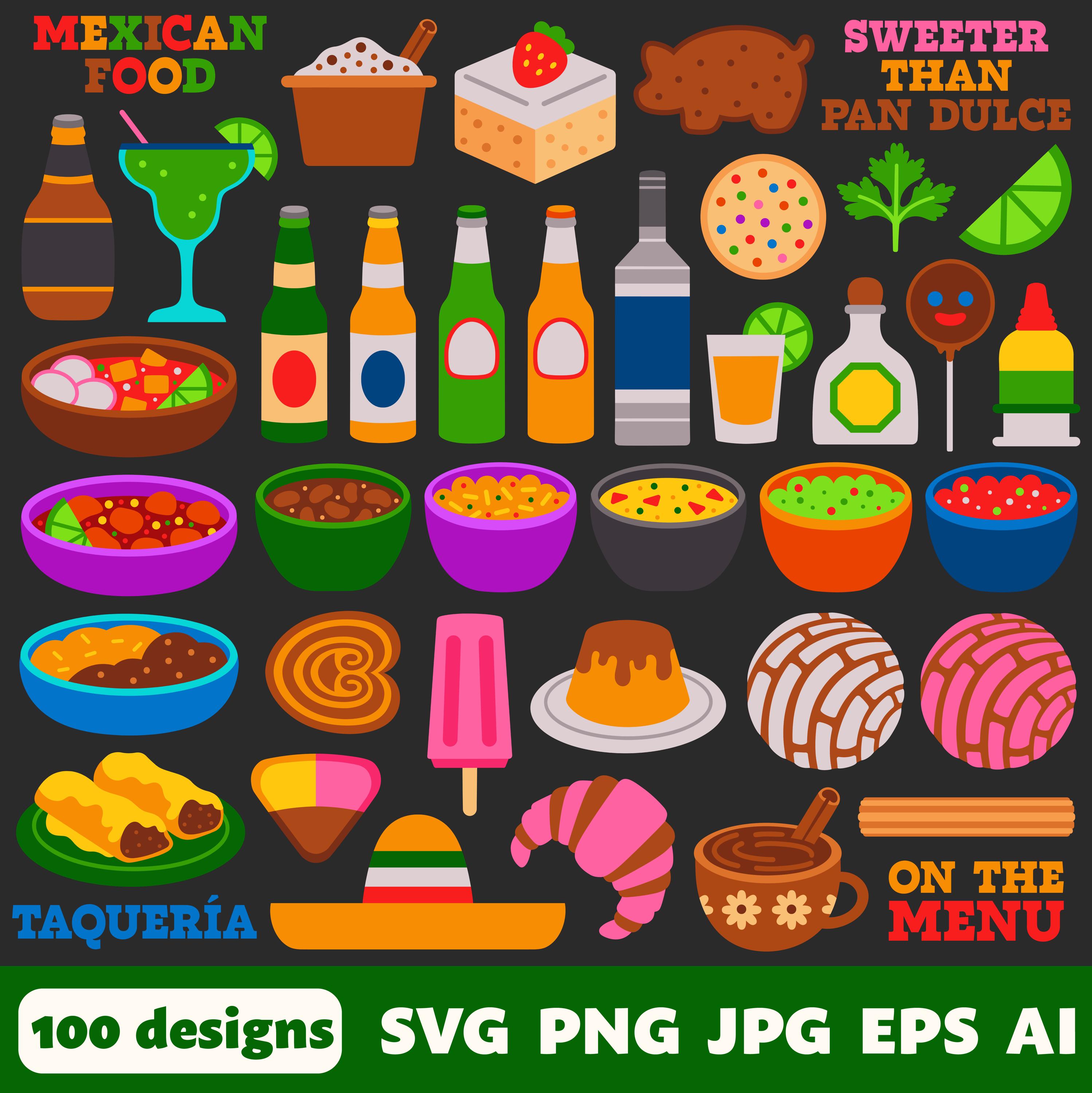 Mexican Food Digital Files, SVG PNG JPG, Clipart, Cut Files, Cricut ...