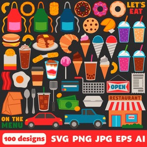 Fast Food Digital Files, SVG PNG JPG, Clipart, Cut Files, Graphics ...