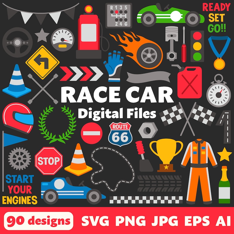 Car Racing Svg - Etsy