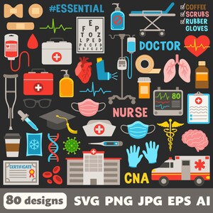 Medical Digital Files, SVG PNG JPG, Clipart, Cut Files, Cricut ...