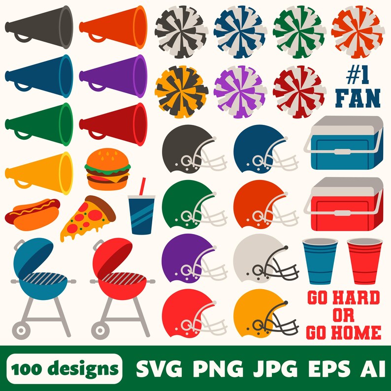 Football Digital Files, SVG PNG JPG, Clipart, Cut Files, Cricut, Sports ...