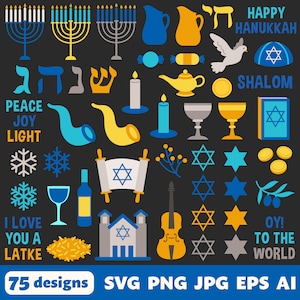Hanukkah Digital Files, PNG SVG JPG, Clipart, Cut Files, Jewish, Winter ...