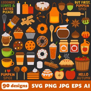 Pumpkin Spice Digital Files, SVG PNG JPG, Clipart, Cut Files, Cricut ...