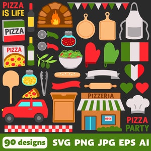 Pizza Digital Files, SVG PNG JPG, Clipart, Cut Files, Graphics, Cricut ...