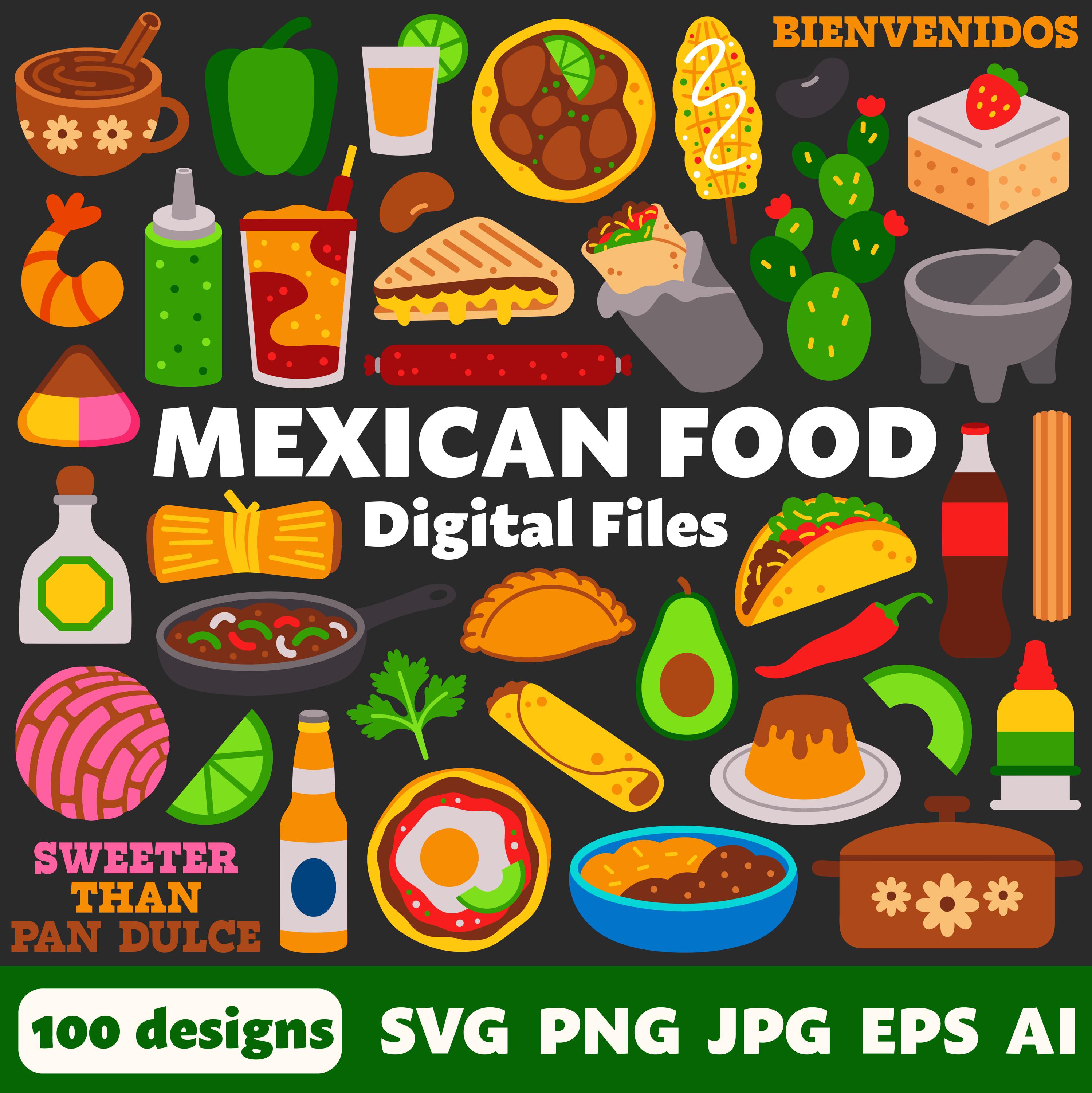 Mexican Food Digital Files, SVG PNG JPG, Clipart, Cut Files, Cricut ...