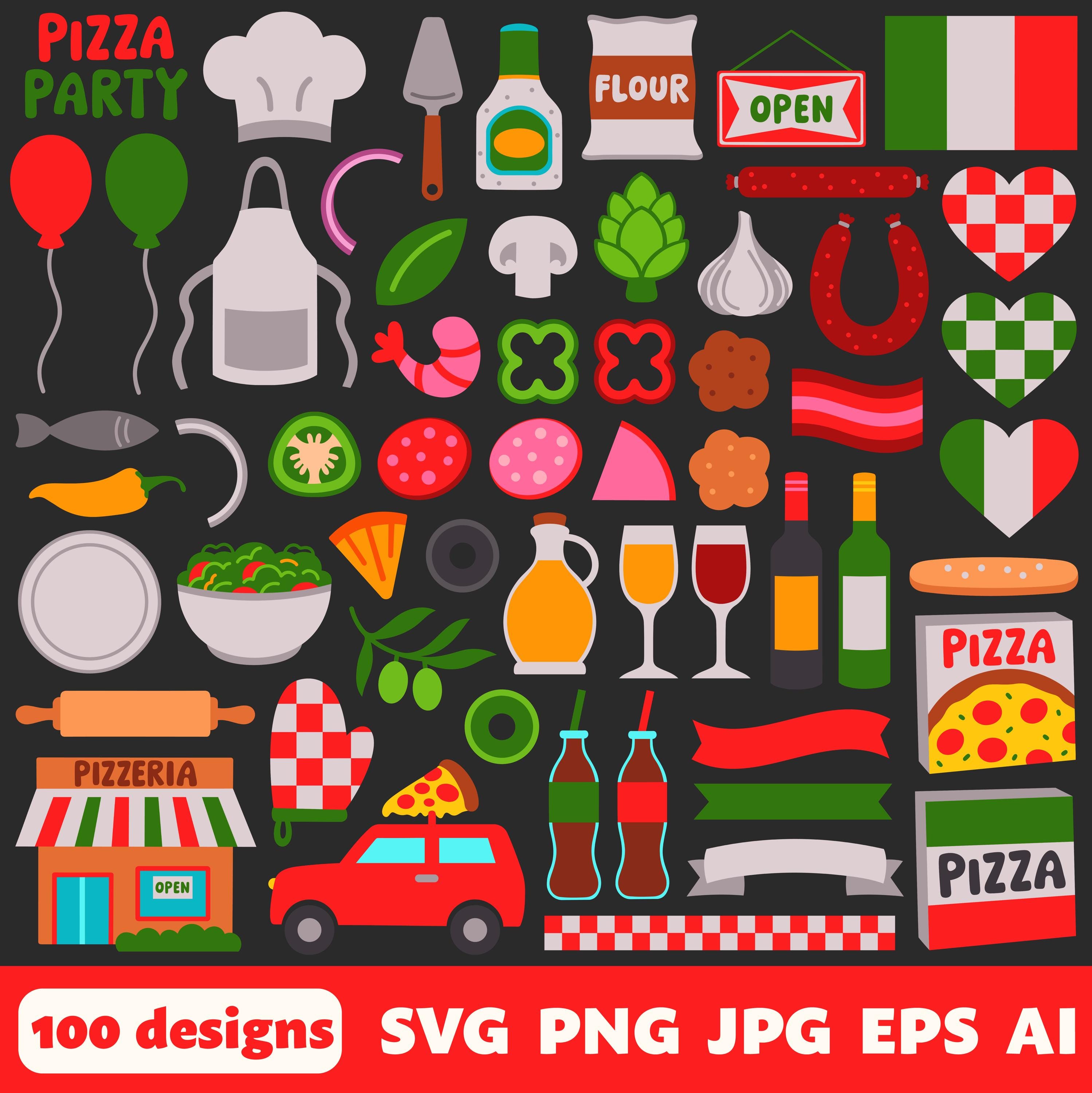 Pizza Digital Files, SVG PNG JPG, Clipart, Cut Files, Graphics, Cricut ...
