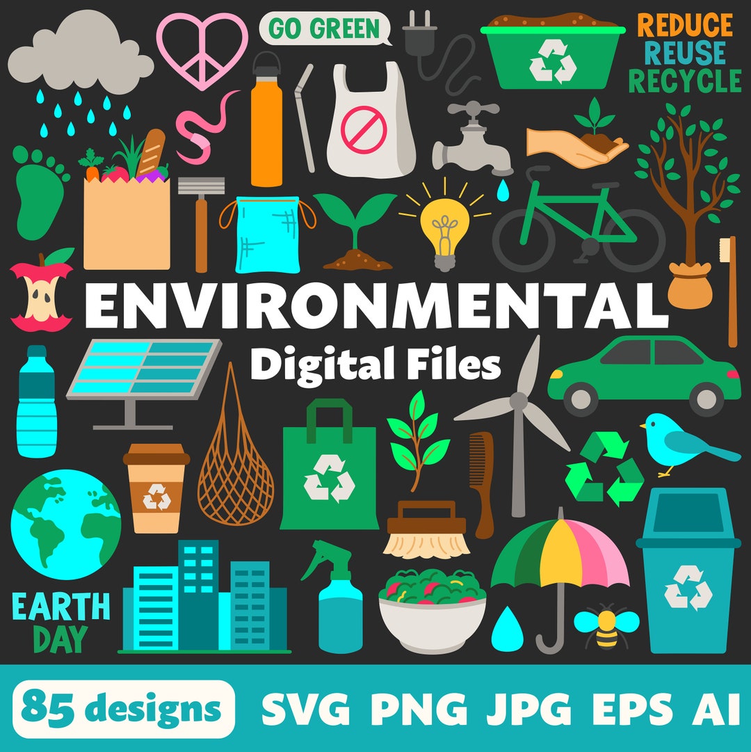 Environmental Digital Files, SVG PNG JPG, Clipart, Cut Files, Cricut ...