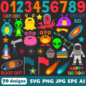 Space Digital Files, SVG PNG JPG, Clipart, Cut Files, Graphics, Cricut ...