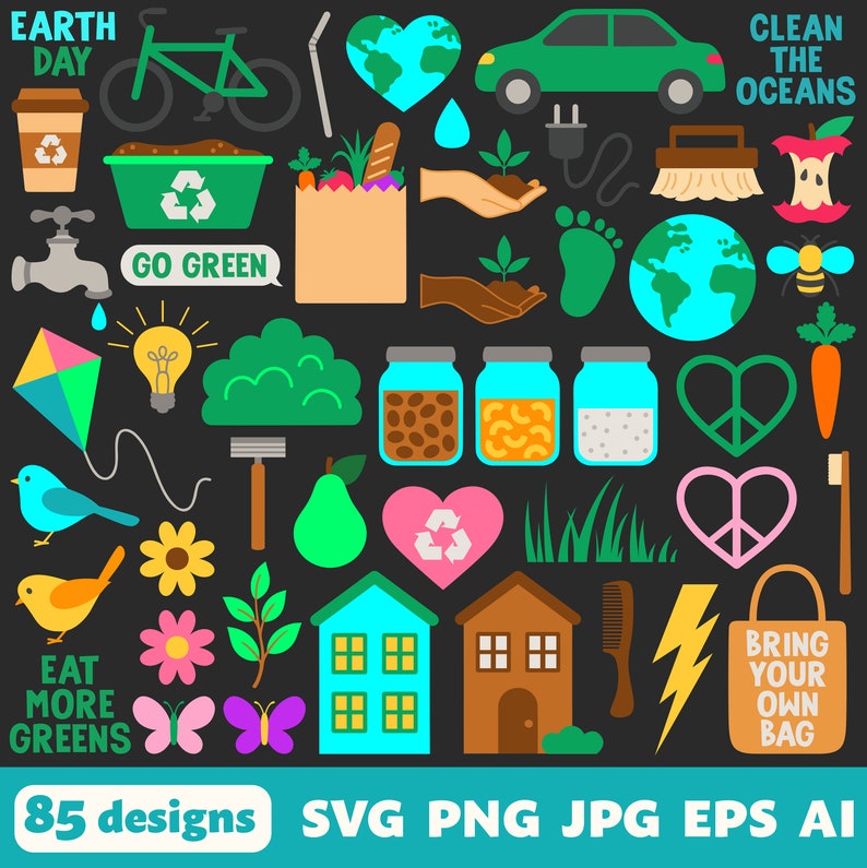 Environmental Digital Files, SVG PNG JPG, Clipart, Cut Files, Cricut ...