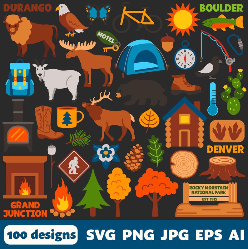Colorado Digital Files, PNG SVG JPG, Clipart, Cut Files, Icons, State ...