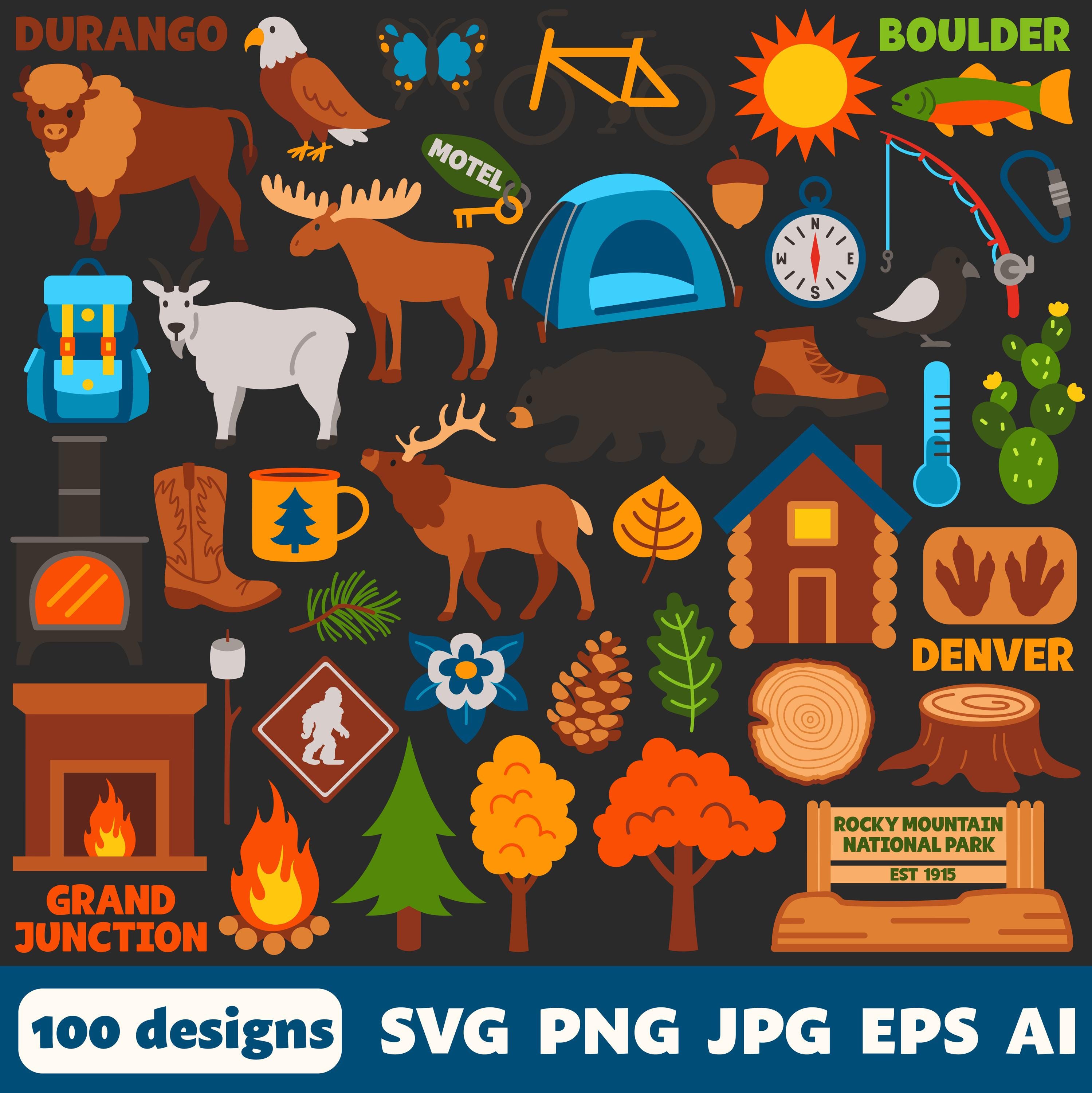 Colorado Digital Files, PNG SVG JPG, Clipart, Cut Files, Icons, State ...