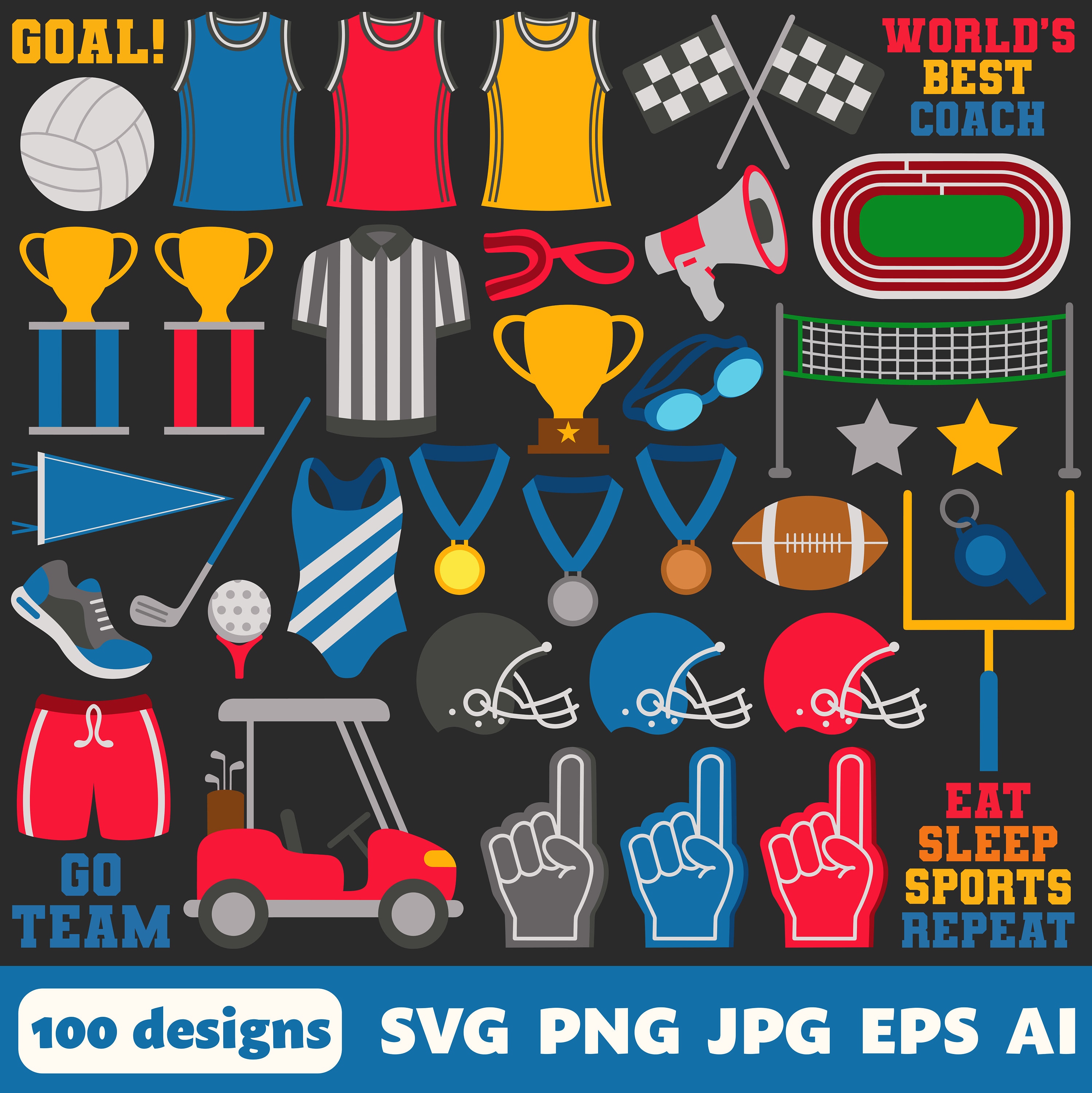 Sports Digital Files, SVG PNG JPG, Clipart, Cut Files, Cricut, Gym ...
