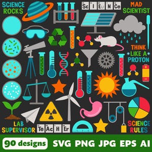 Science Digital Files, SVG PNG JPG, Clipart, Cut Files, Printable ...
