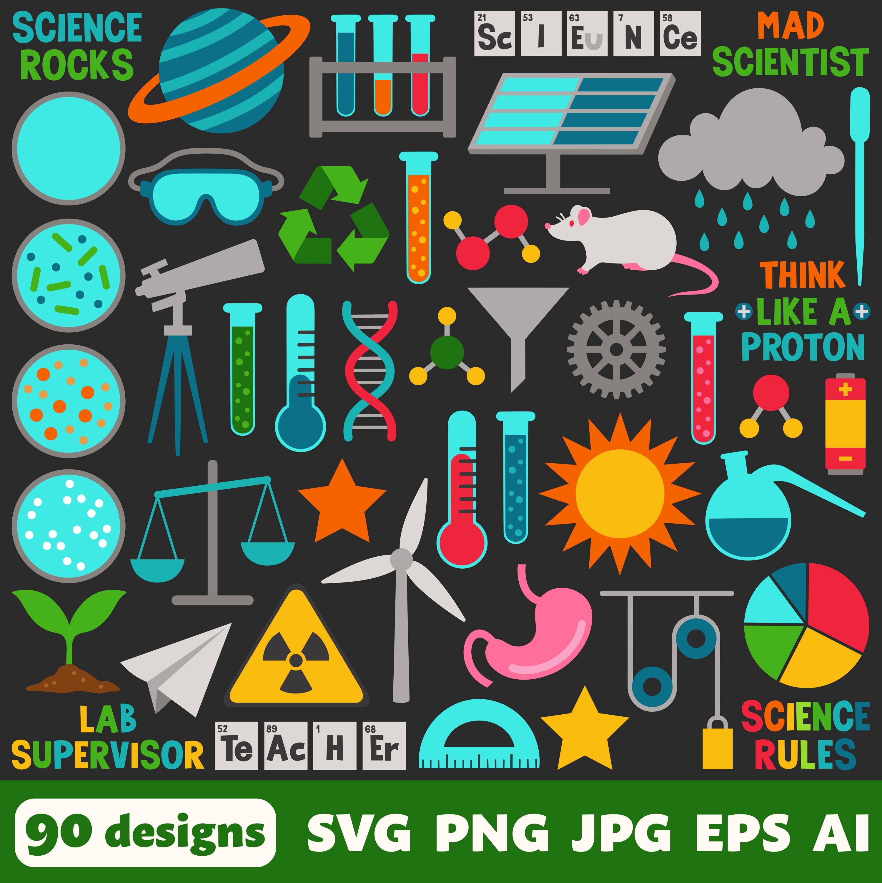 Science Digital Files, SVG PNG JPG, Clipart, Cut Files, Printable ...