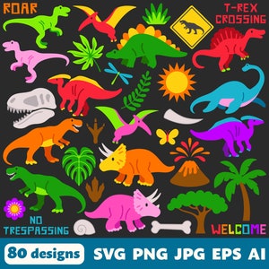 Dinosaur Digital Files, SVG PNG JPG, Clipart, Cut Files, Icons, Vectors ...