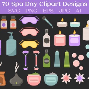 Spa Day Clipart & Cut Files, PNG SVG JPG, Cricut, Silhouette, Zen ...