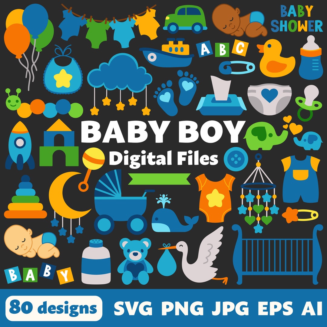 Baby Boy Digital Files, SVG PNG JPG, Clipart, Cut Files, Cricut ...