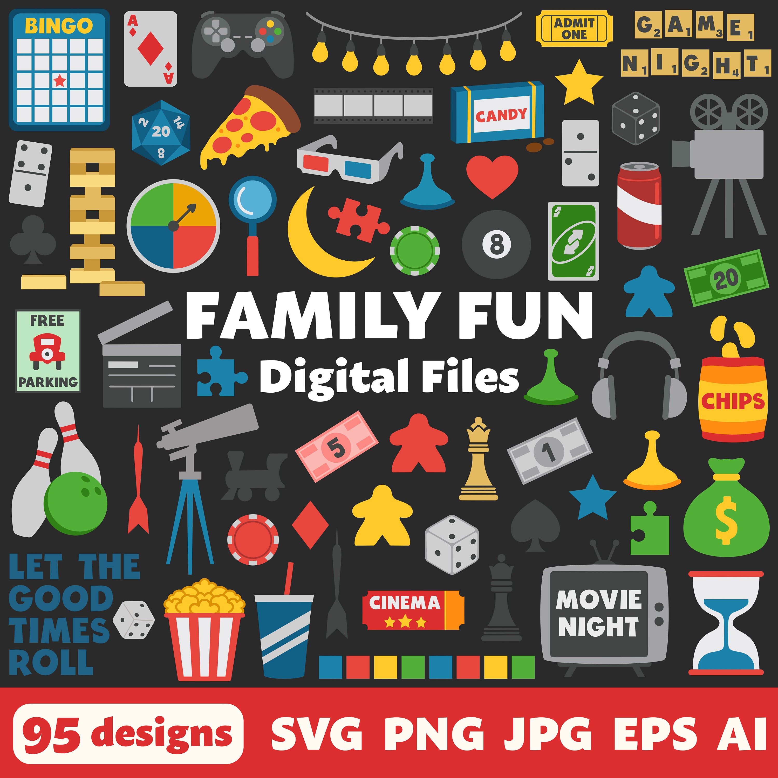 Family Game Night Clip Art