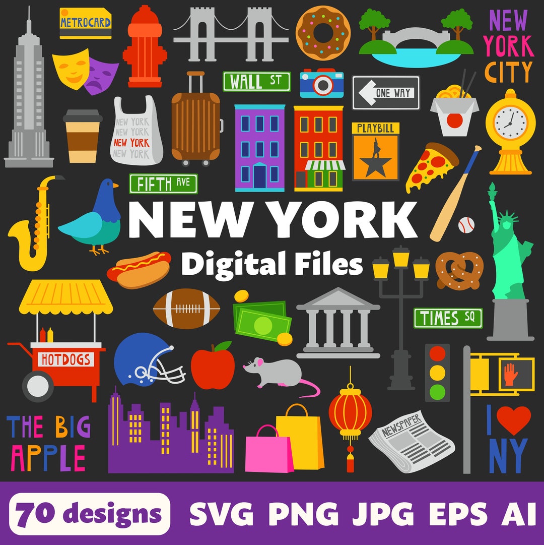 New York Digital Files, SVG PNG JPG, Clipart, Cut Files, Cricut, Statue ...