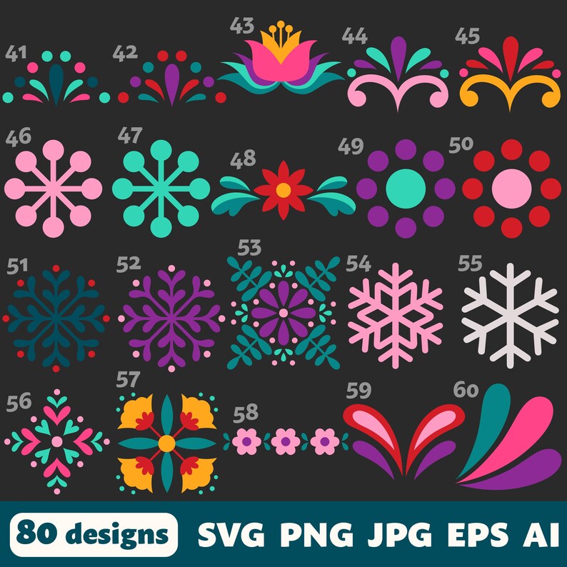 Winter Otomi Digital Files, SVG PNG JPG, Clipart, Cut Files, Cricut ...