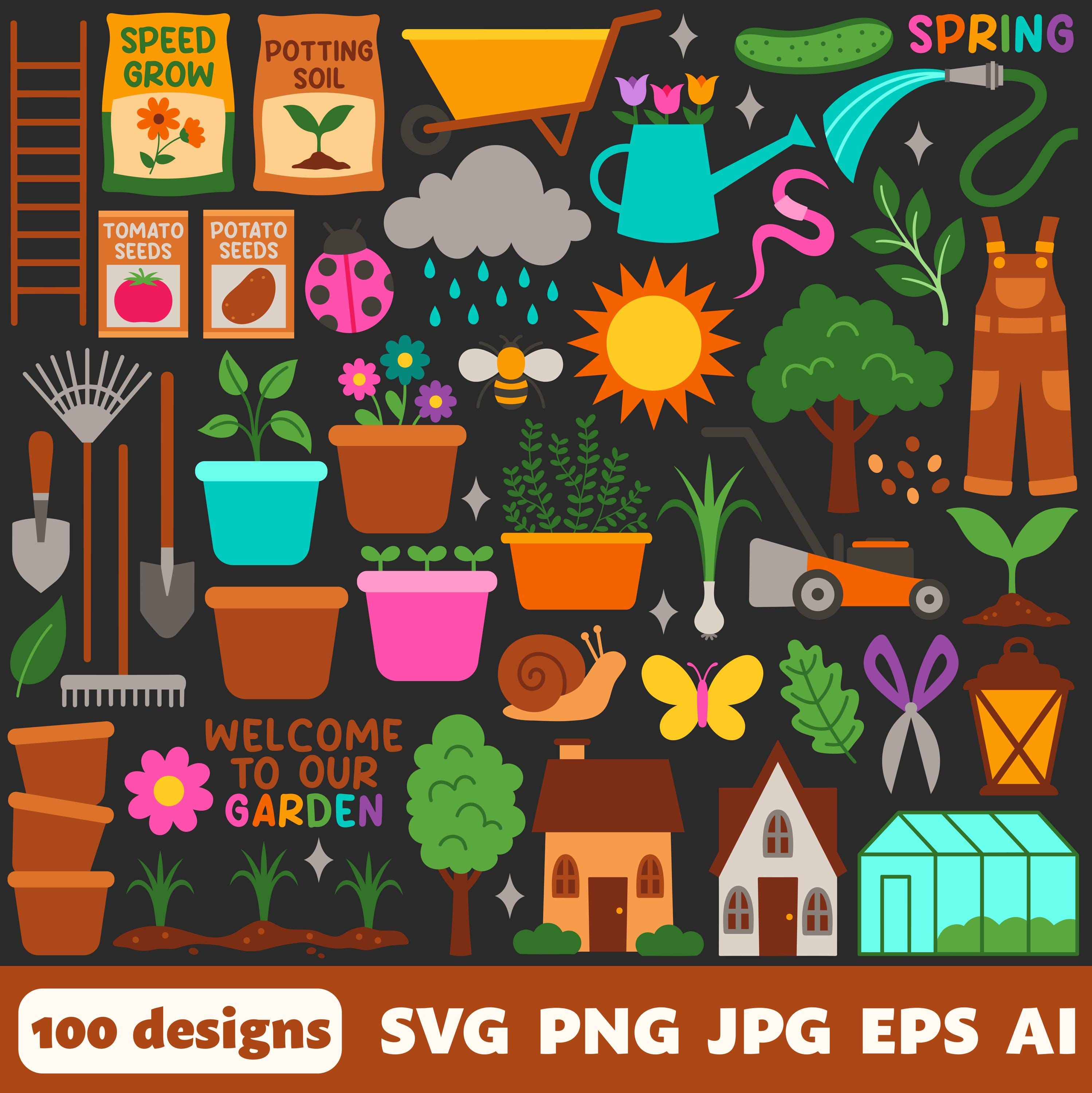 Garden Digital Files, SVG PNG JPG, Clipart, Cut Files, Cricut ...