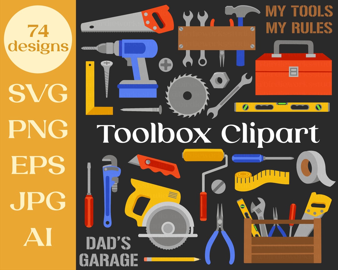 Toolbox Clipart & Cut Files, SVG PNG JPG, Cricut, Silhouette, Handyman ...