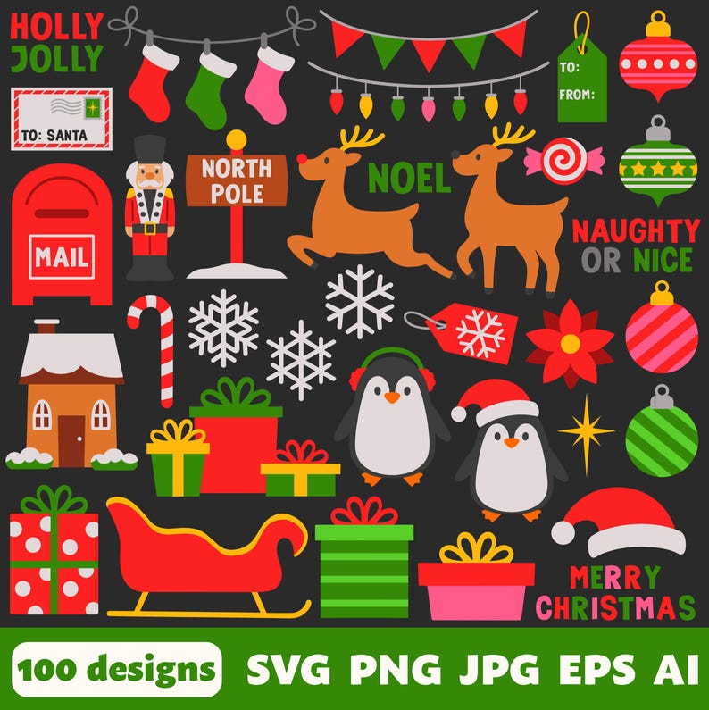 Christmas Digital Files, SVG PNG JPG, Clipart, Cut Files, Cricut ...