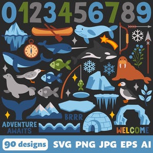 Arctic Digital Files, SVG PNG JPG, Clipart, Cut Files, Winter, North ...