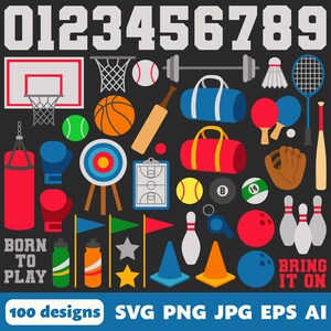 Sports Digital Files, SVG PNG JPG, Clipart, Cut Files, Cricut, Gym ...