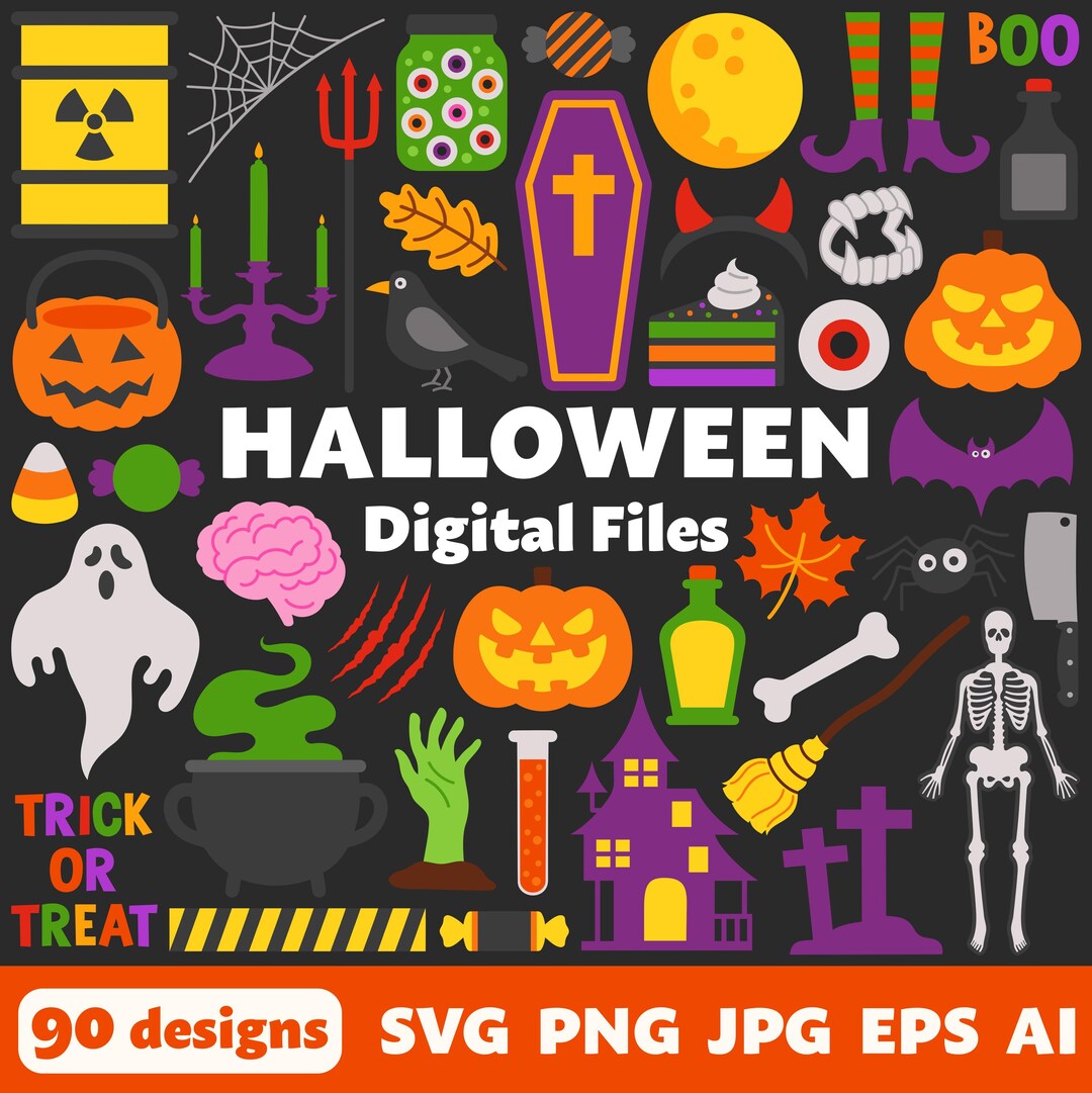 Halloween Digital Files, SVG PNG JPG, Clipart, Cut Files, Printable ...