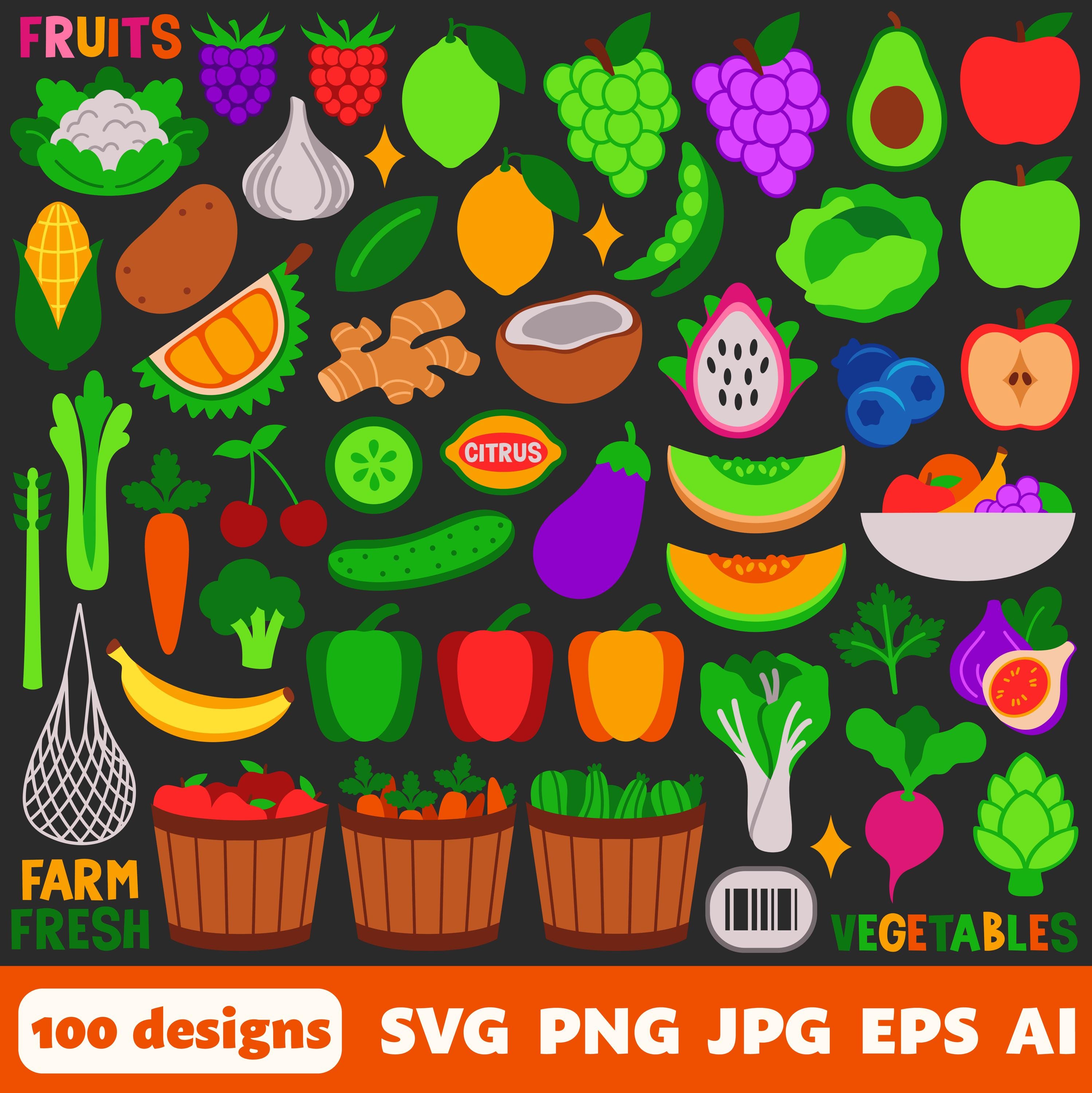 Produce Digital Files, SVG PNG JPG, Clipart, Cut Files, Cricut ...