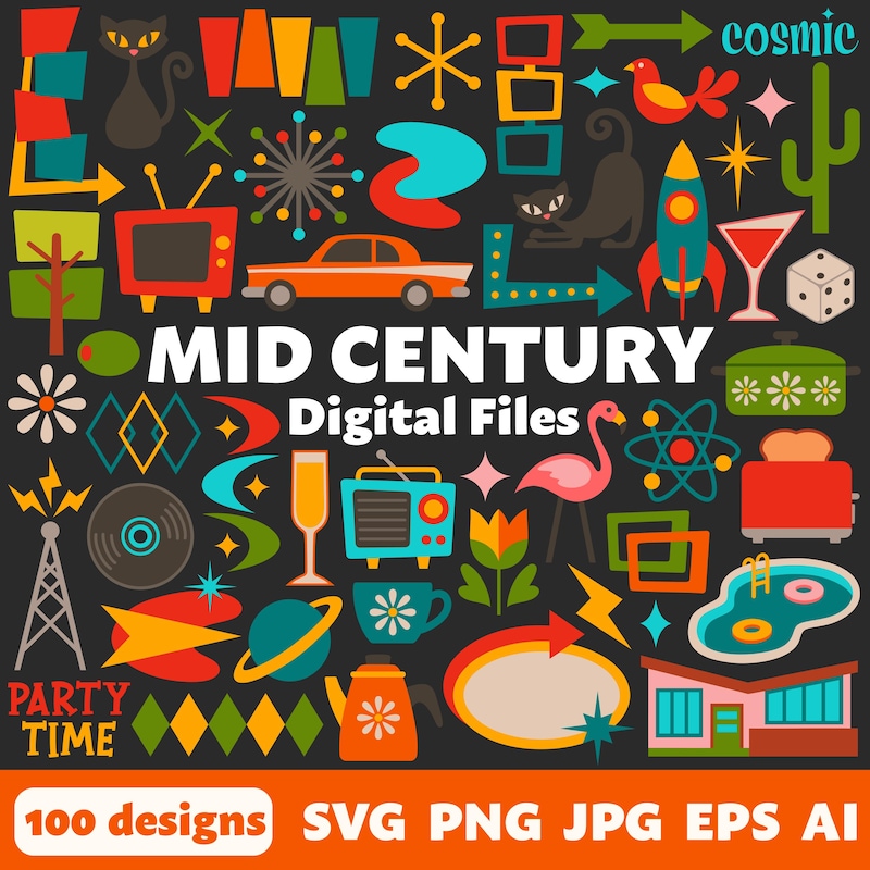 Mid Century Patterns Svg - Etsy