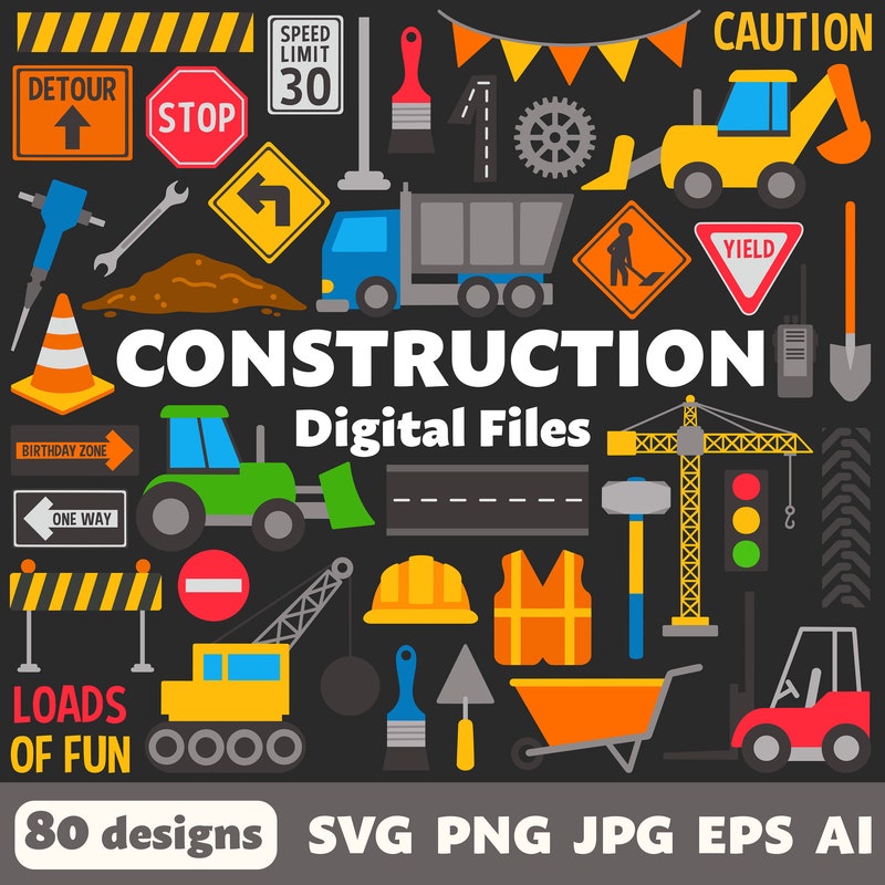 Construction Trucks Svg - Etsy