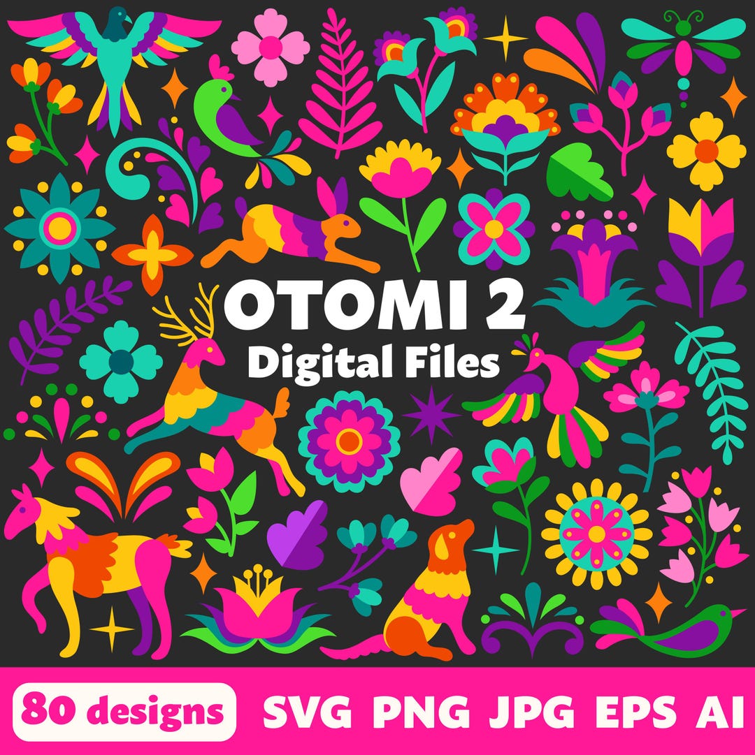 Otomi 2 Digital Files, SVG PNG JPG, Clipart, Cut Files, Cricut ...