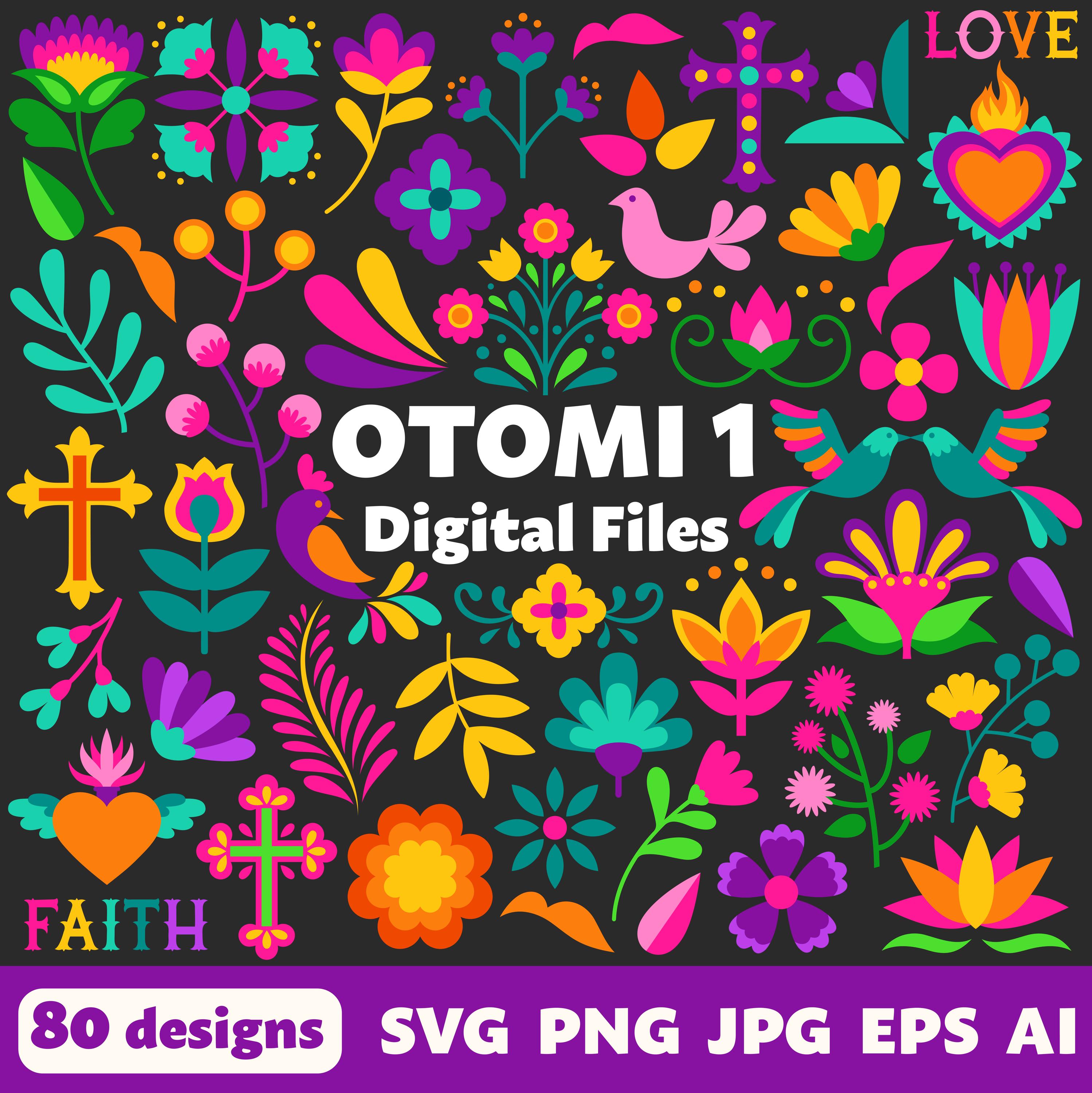 Otomi 1 Digital Files, SVG PNG JPG, Clipart, Cut Files, Cricut ...