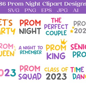 Prom Clipart & Cut Files SVG PNG JPG Cricut Silhouette - Etsy