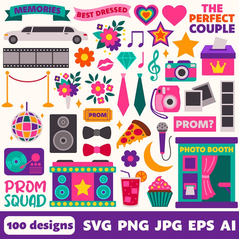 Prom Night Digital Files, SVG PNG JPG, Clipart, Cut Files, Cricut ...