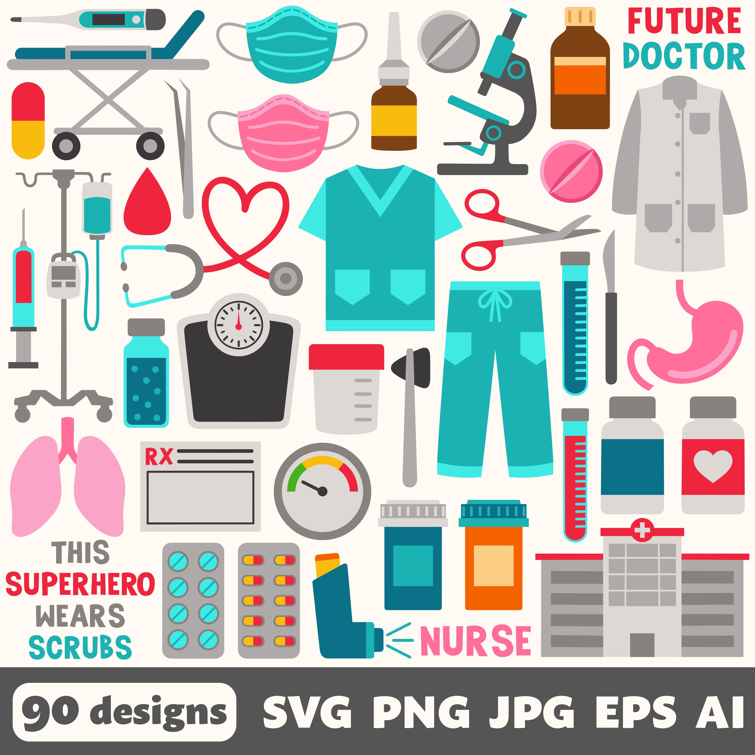 Medical Digital Files, SVG PNG JPG, Clipart, Cut Files, Printable ...