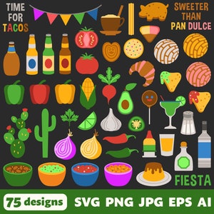 Mexican Food Digital Files, SVG PNG JPG, Clipart, Cut Files, Cricut ...