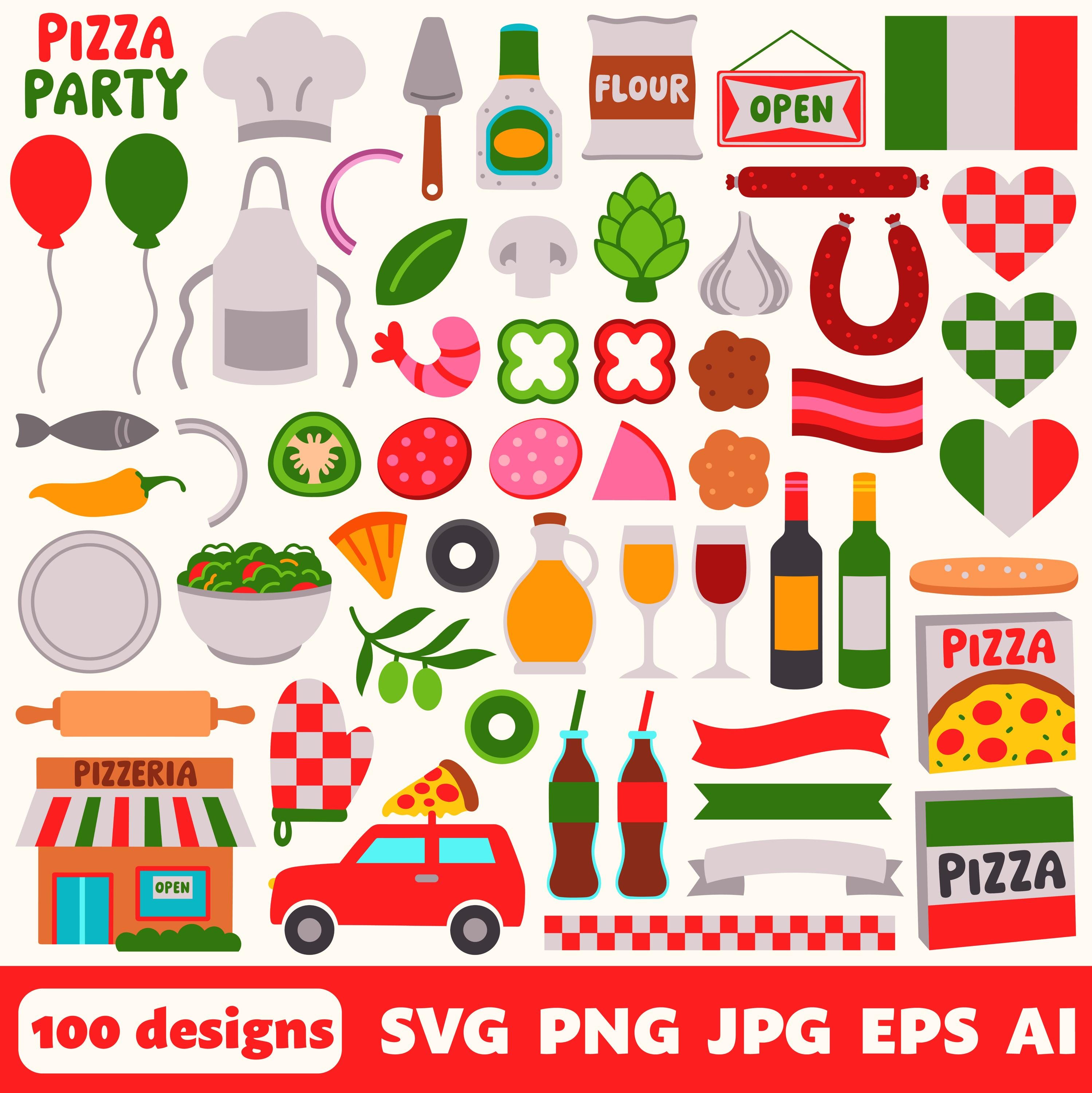 Pizza Digital Files, SVG PNG JPG, Clipart, Cut Files, Graphics, Cricut ...