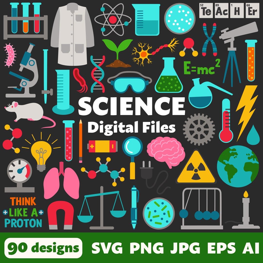 Science Digital Files, SVG PNG JPG, Clipart, Cut Files, Printable ...