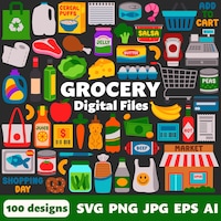 Supermarket - Dairy - Grocery Clip Art Images - Digital Download - Etsy UK