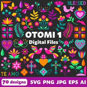 Otomi 1 Digital Files, SVG PNG JPG, Clipart, Cut Files, Icons, Graphics ...